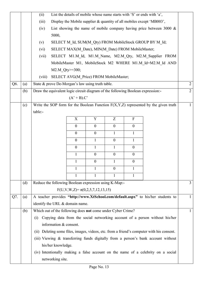 Computer science sqp | PDF