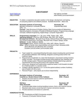 Computer Science Student Resume for .pdf