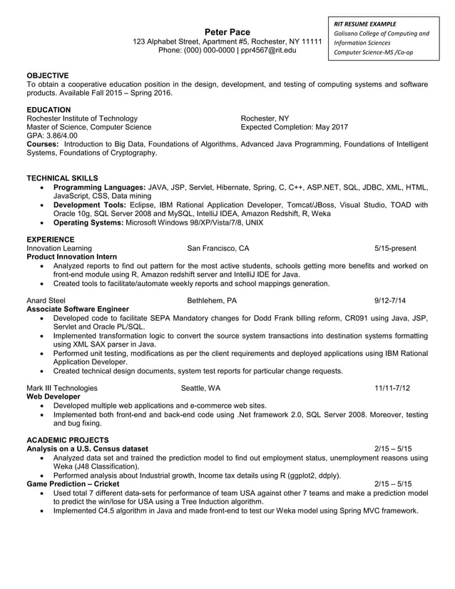 Computer Science Student Resume for .pdf