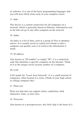 Computer Science Terms Need To know AboutHave you ever spent.docx