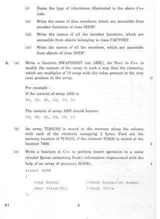 CBSE XII COMPUTER SCIENCE QUESTION PAPER | PDF