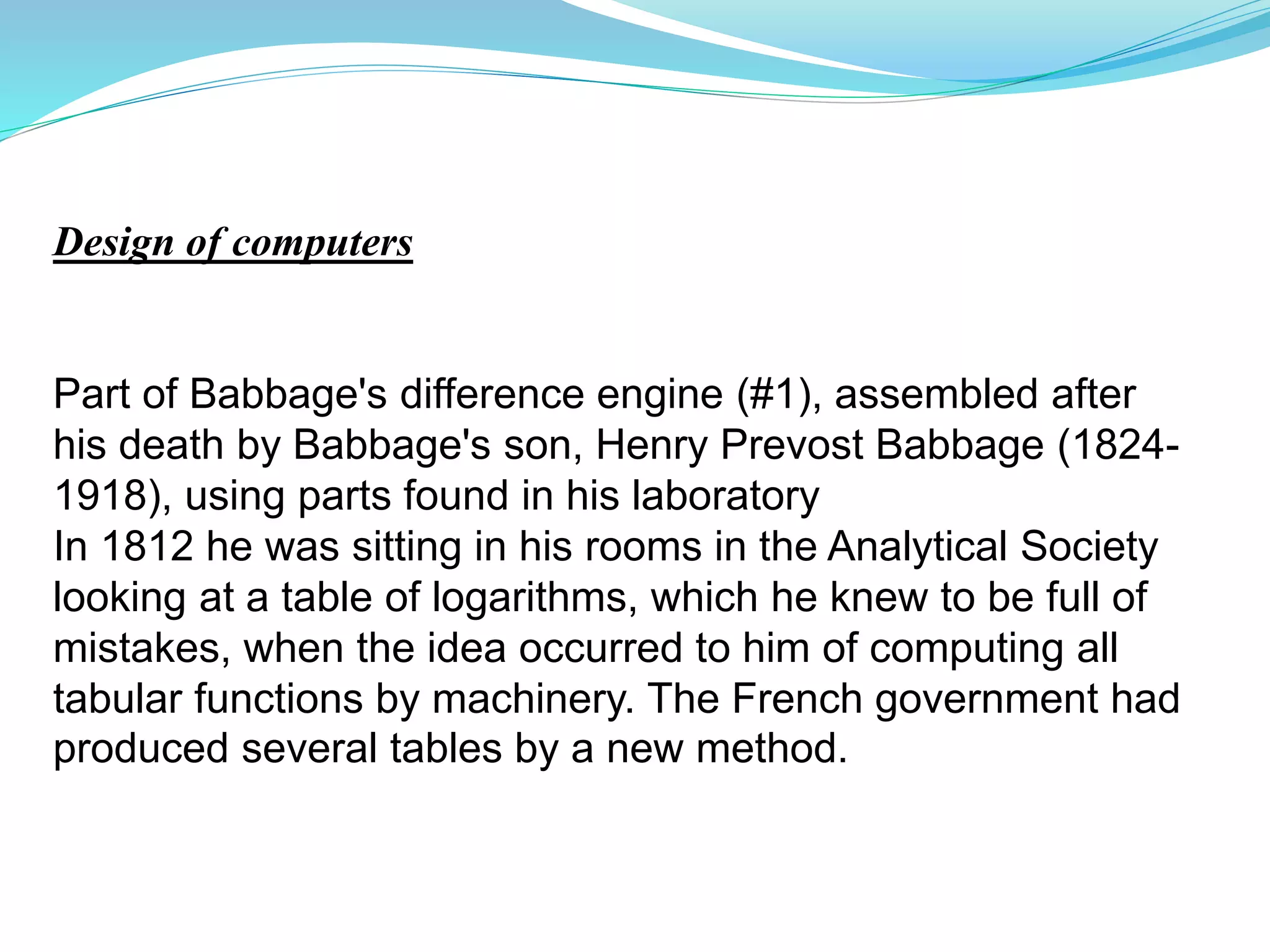 Charles Babbage - Computer Scientist | PPTX