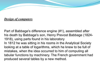 Charles Babbage - Computer Scientist | PPTX