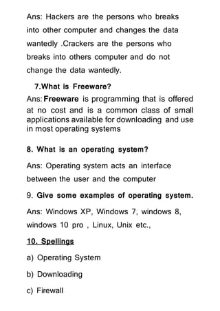 CLASS VII COMPUTER SECURITY | DOCX
