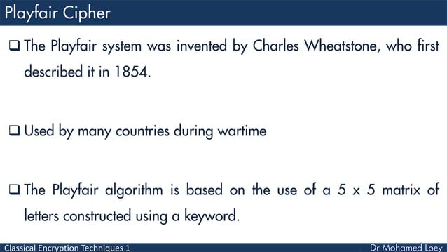 Computer Security Lecture 2 Classical Encryption Techniques 1 Ppt 3512
