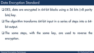 Computer Security Lecture 4: Block Ciphers and the Data Encryption ...