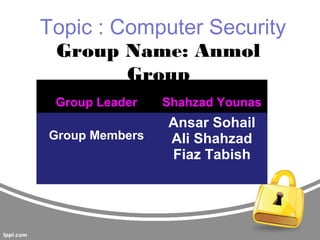 Computer security and malware by shahzad younas | PPT
