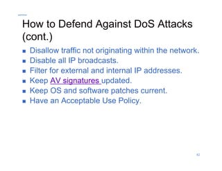 Computer Security Cyber Security DOS_DDOS Attacks By: Professor Lili ...
