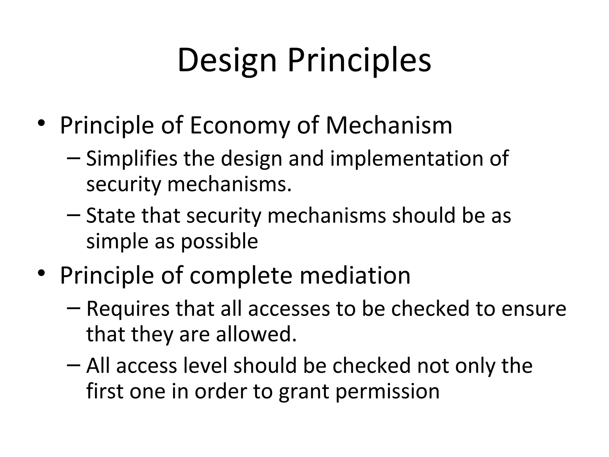 Computer security design principles | PPT