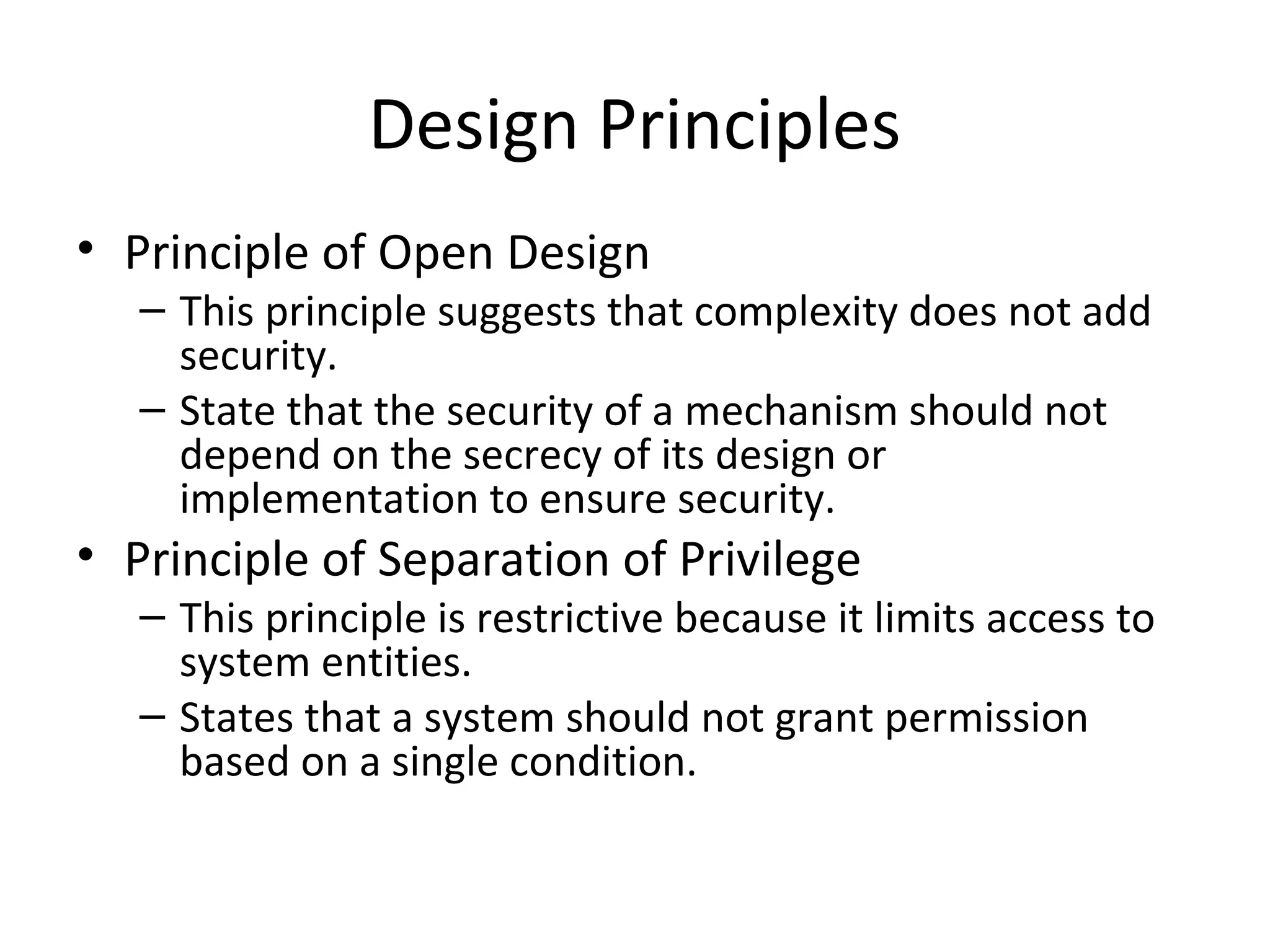 Computer security design principles | PPT