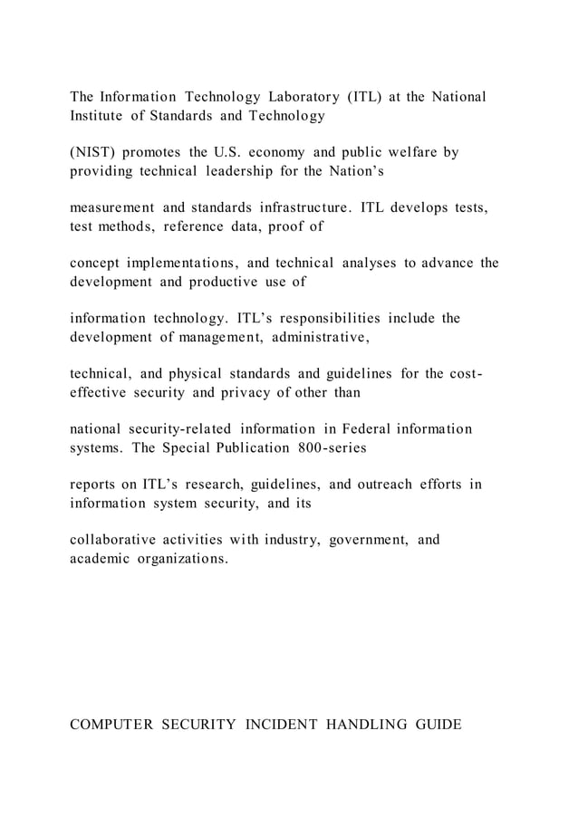 Computer Security Incident Handling Guide Recommendati | DOCX | IT and ...