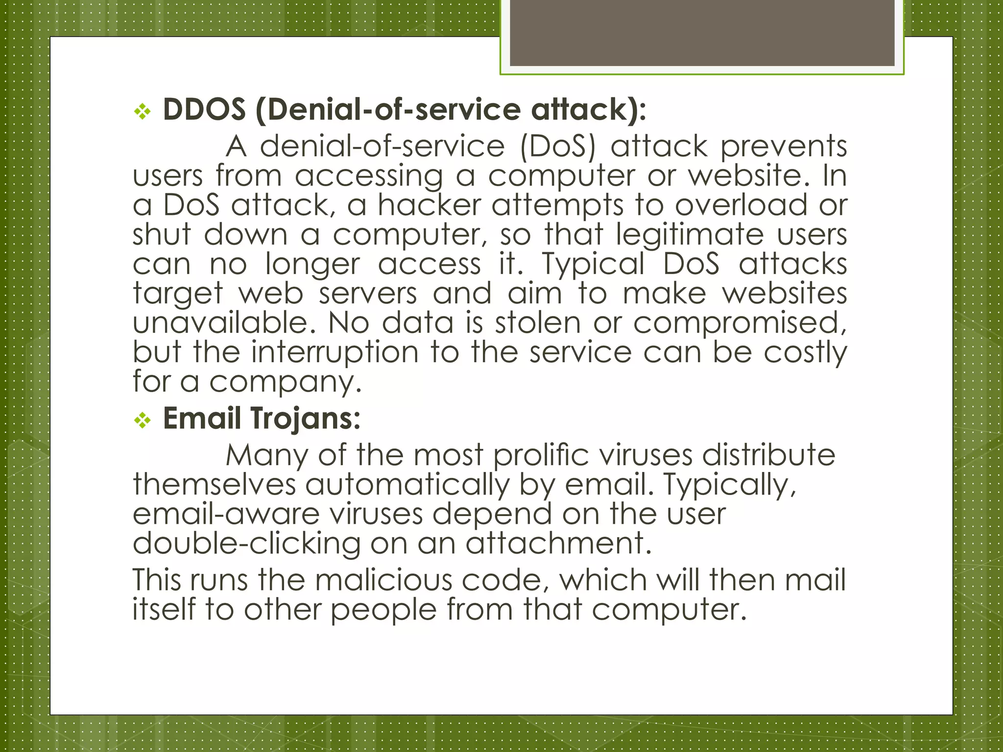 Computer security threats & prevention | PPTX