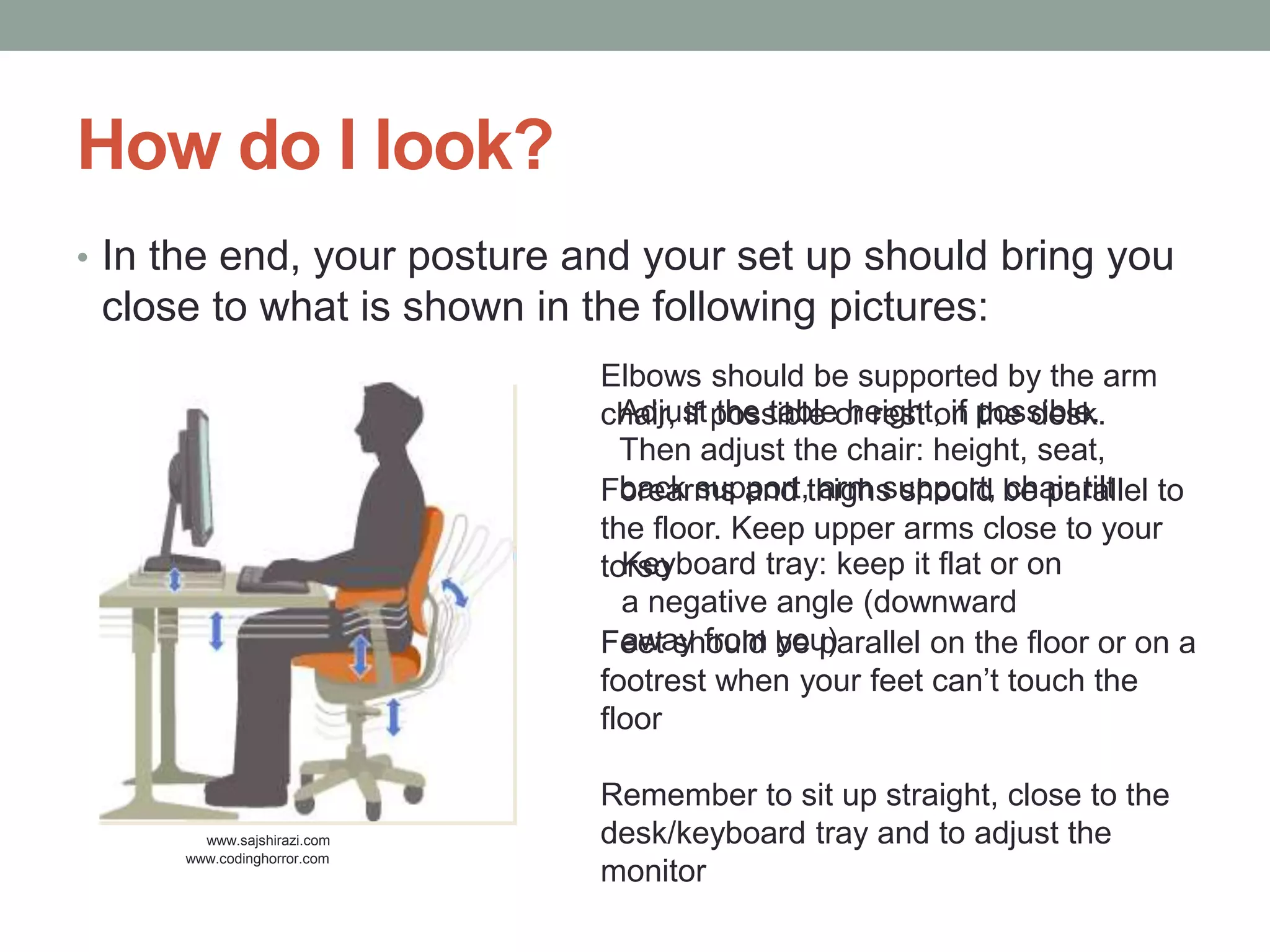 Computer set up ergonomics | PPTX