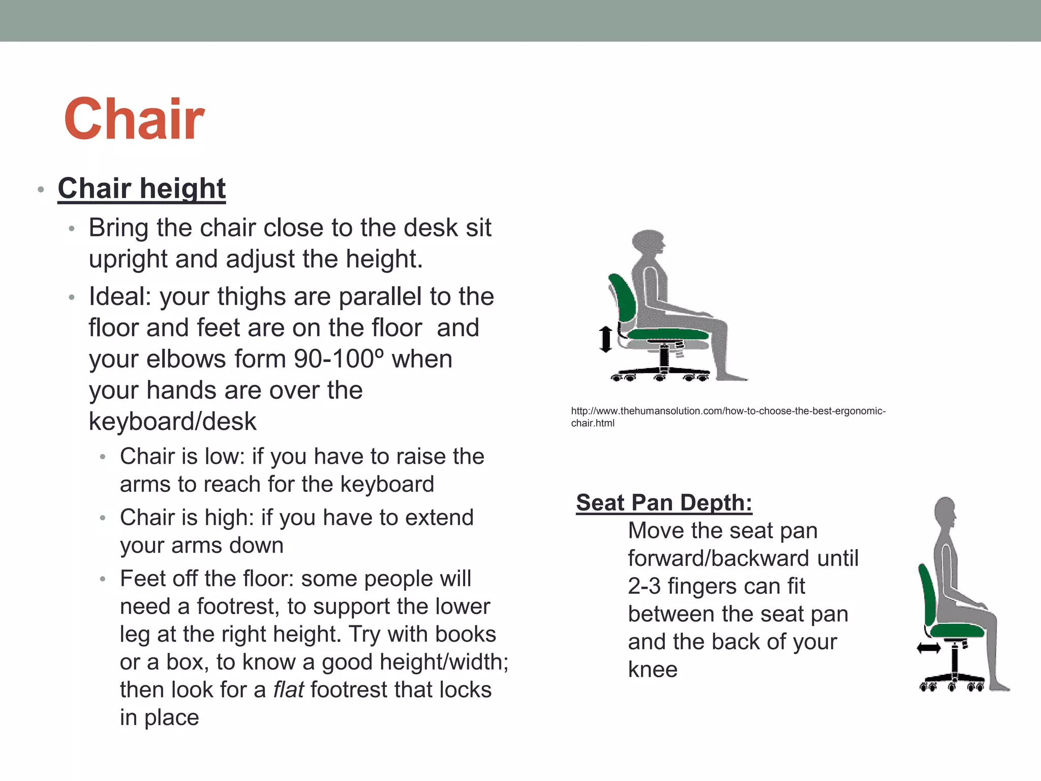 Computer set up ergonomics | PPTX