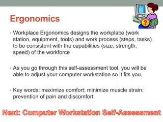 Computer set up ergonomics | PPT