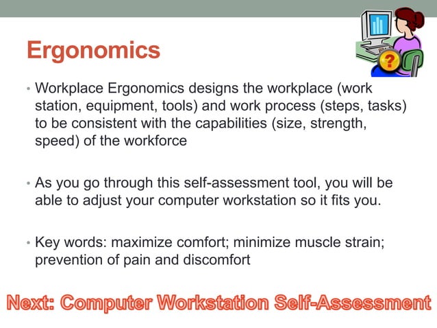 Computer set up ergonomics | PPT