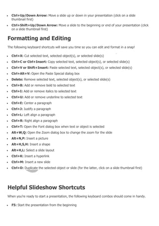 Computer Shortcut key A to Z (MS Word, Excel, PPT) | PDF