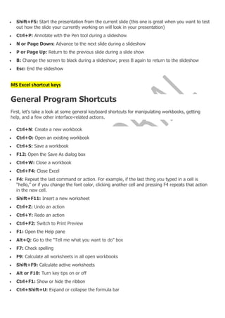 Computer Shortcut key A to Z (MS Word, Excel, PPT) | PDF