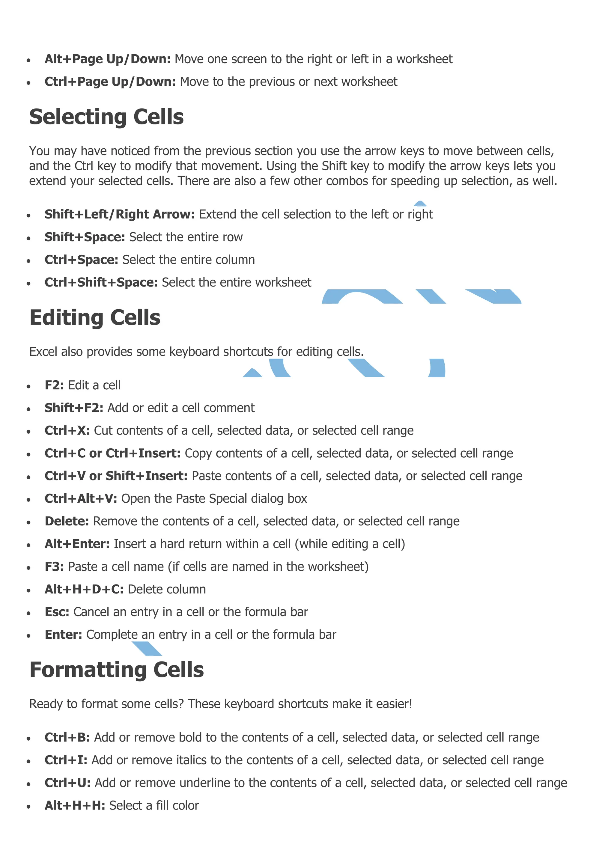 Computer Shortcut Keys A to Z (MS Word, Excel, PowerPoint) | PDF
