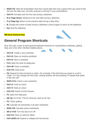 Computer Shortcut Keys A to Z (MS Word, Excel, PowerPoint) | PDF