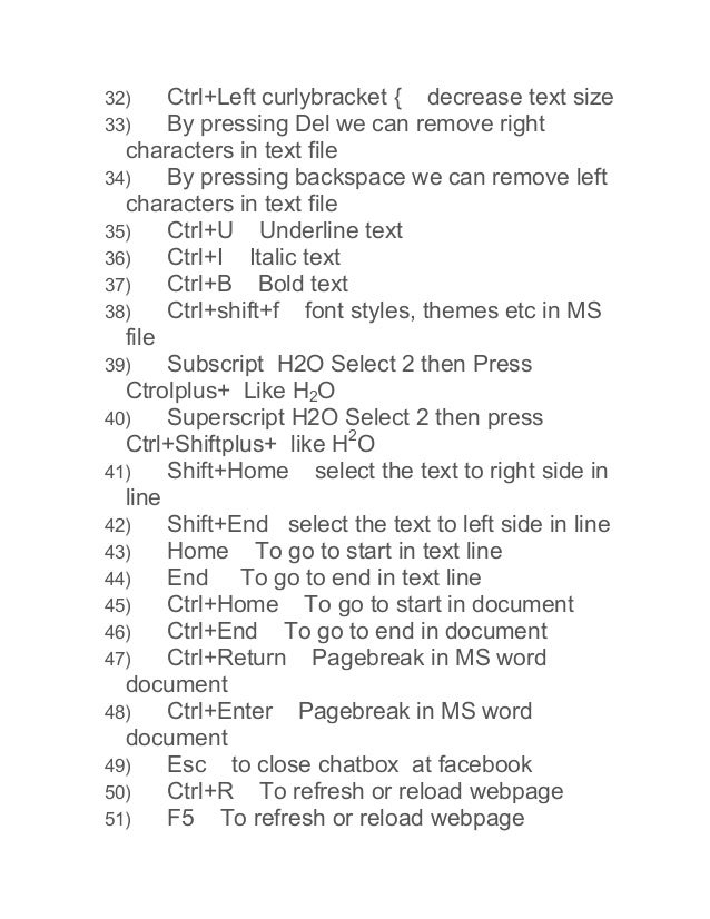 Computer shortcut keys