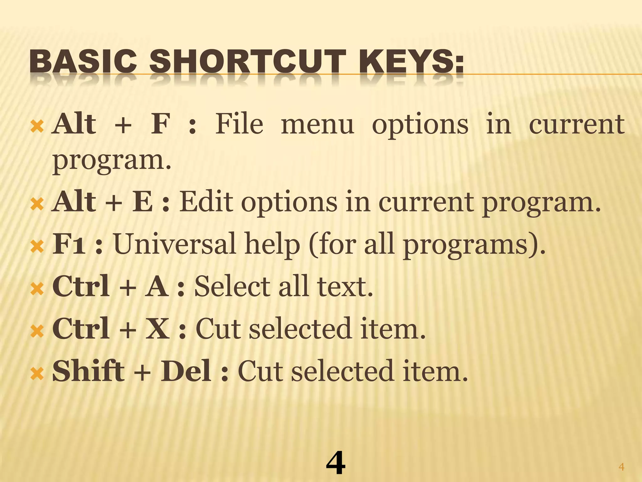 Computer shortcut keys | PPTX