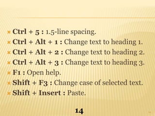 Computer shortcut keys | PPTX