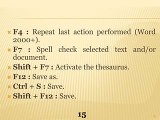 Computer shortcut keys | PPTX