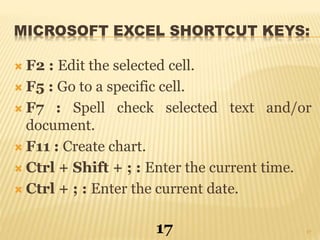 Computer shortcut keys | PPTX
