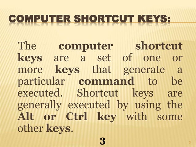 Computer shortcut keys | PPTX