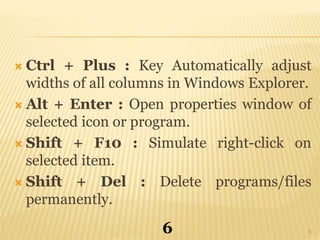 Computer shortcut keys | PPTX
