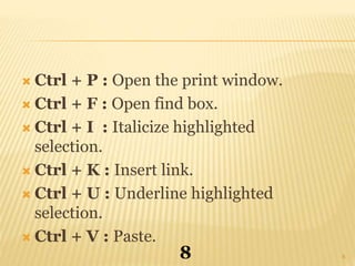 Computer shortcut keys | PPTX