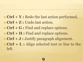 Computer shortcut keys | PPTX