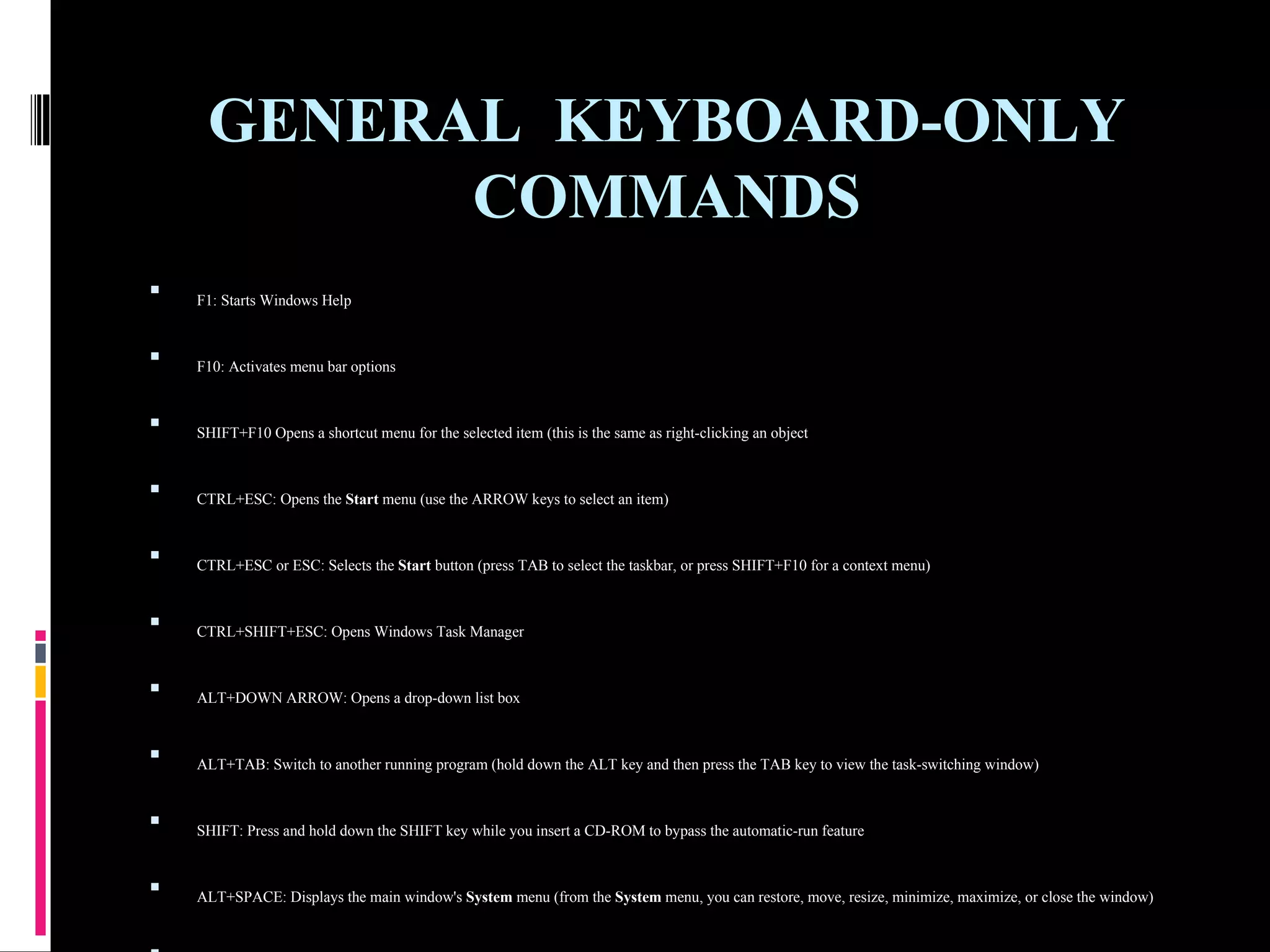 Computer shortcuts | PPT | Operating Systems | Computer Software and ...
