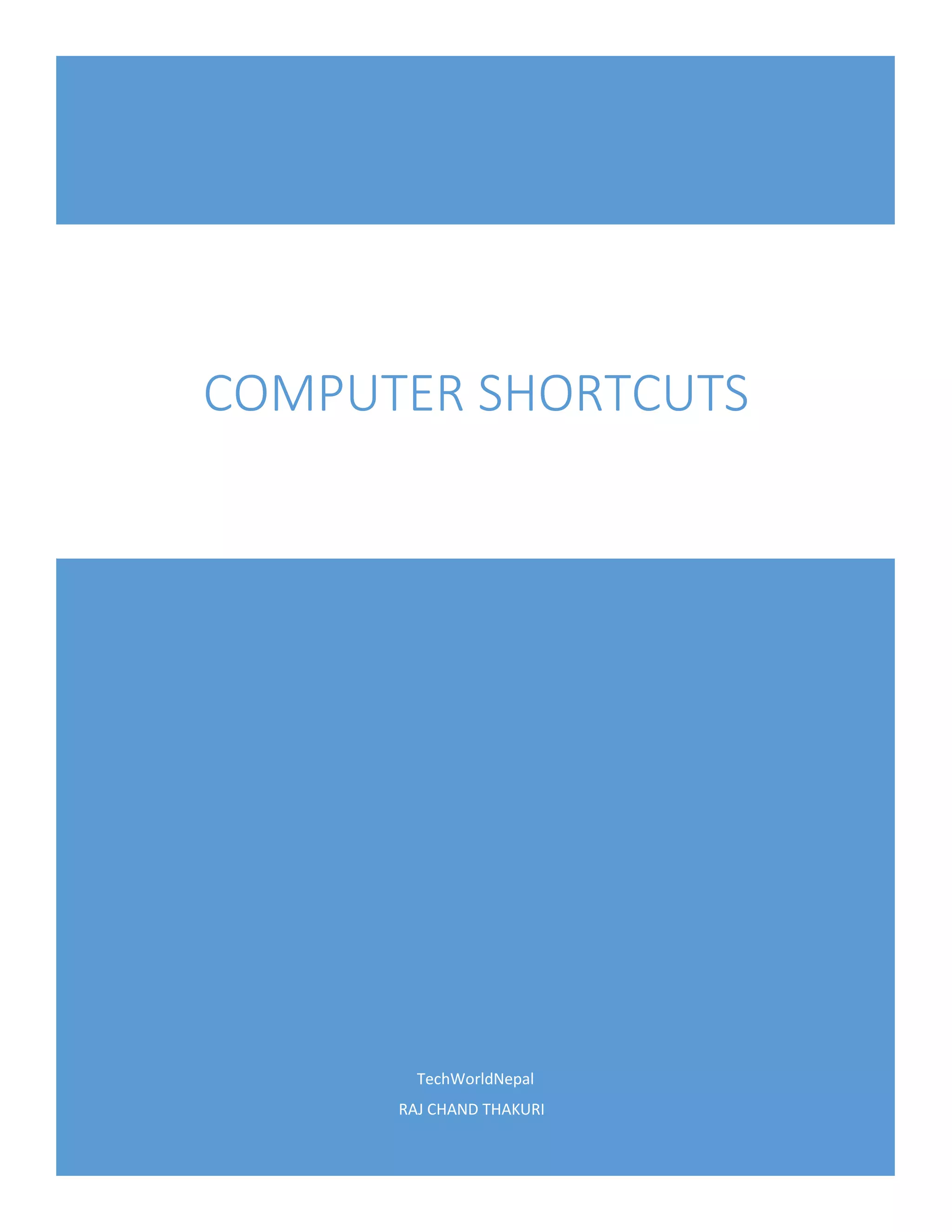 All Computer shortcuts for beginners.... | PDF