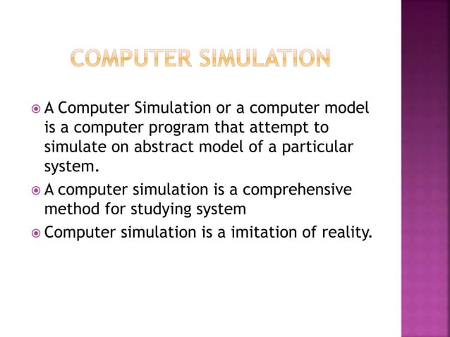 Computer simulation | PPT