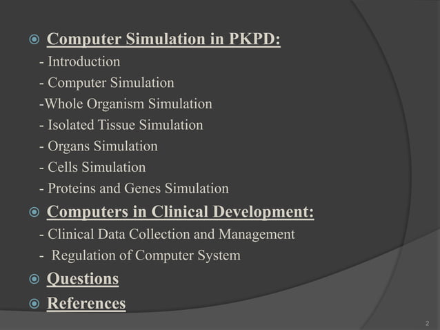 Computer simulation in pkpd | PPTX