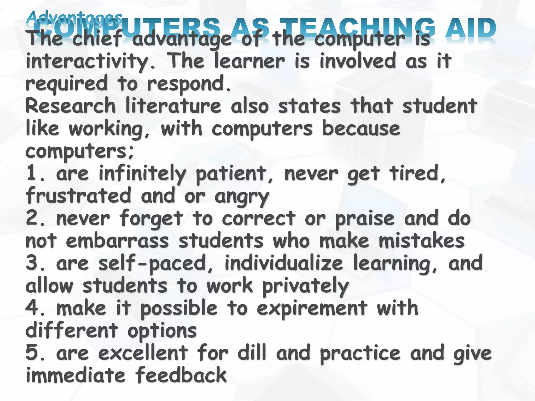 Computers in education | PPTX