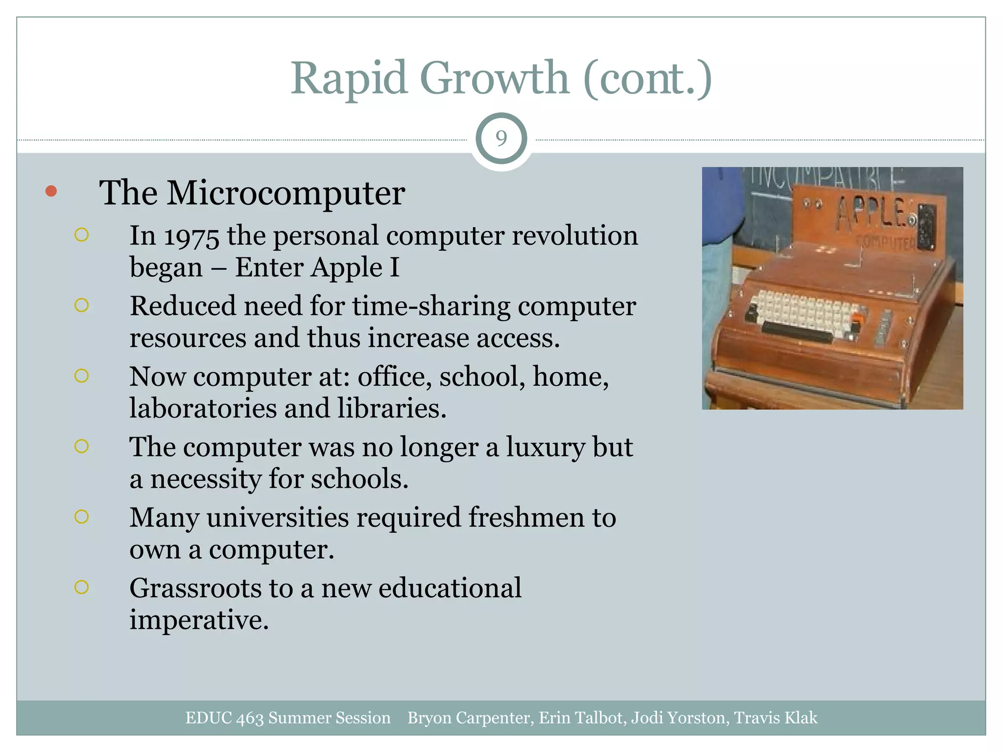 Computers In Education History | PPT