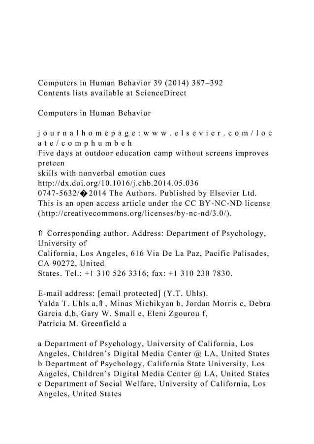 Computers in Human Behavior 39 (2014) 387–392Contents lists .docx