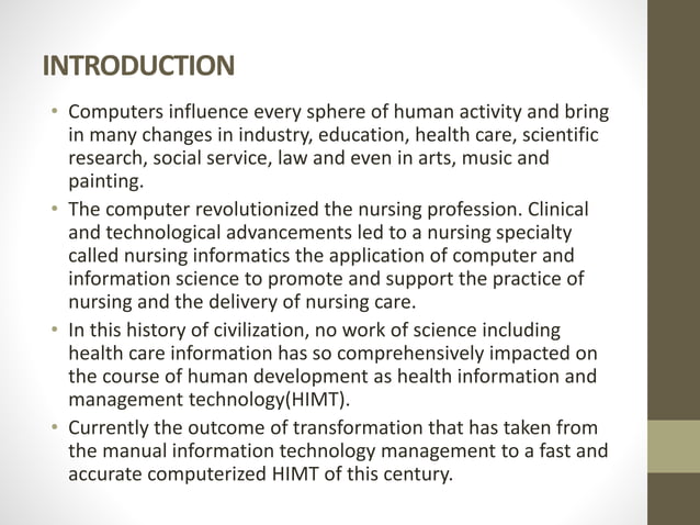 COMPUTERS IN NURSING -ANP.pptx | Healthcare Industry | Industries