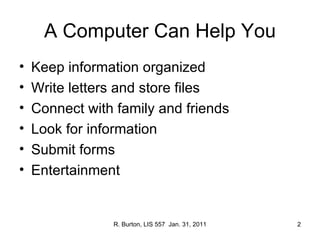 Computer skills for seniors | PPT