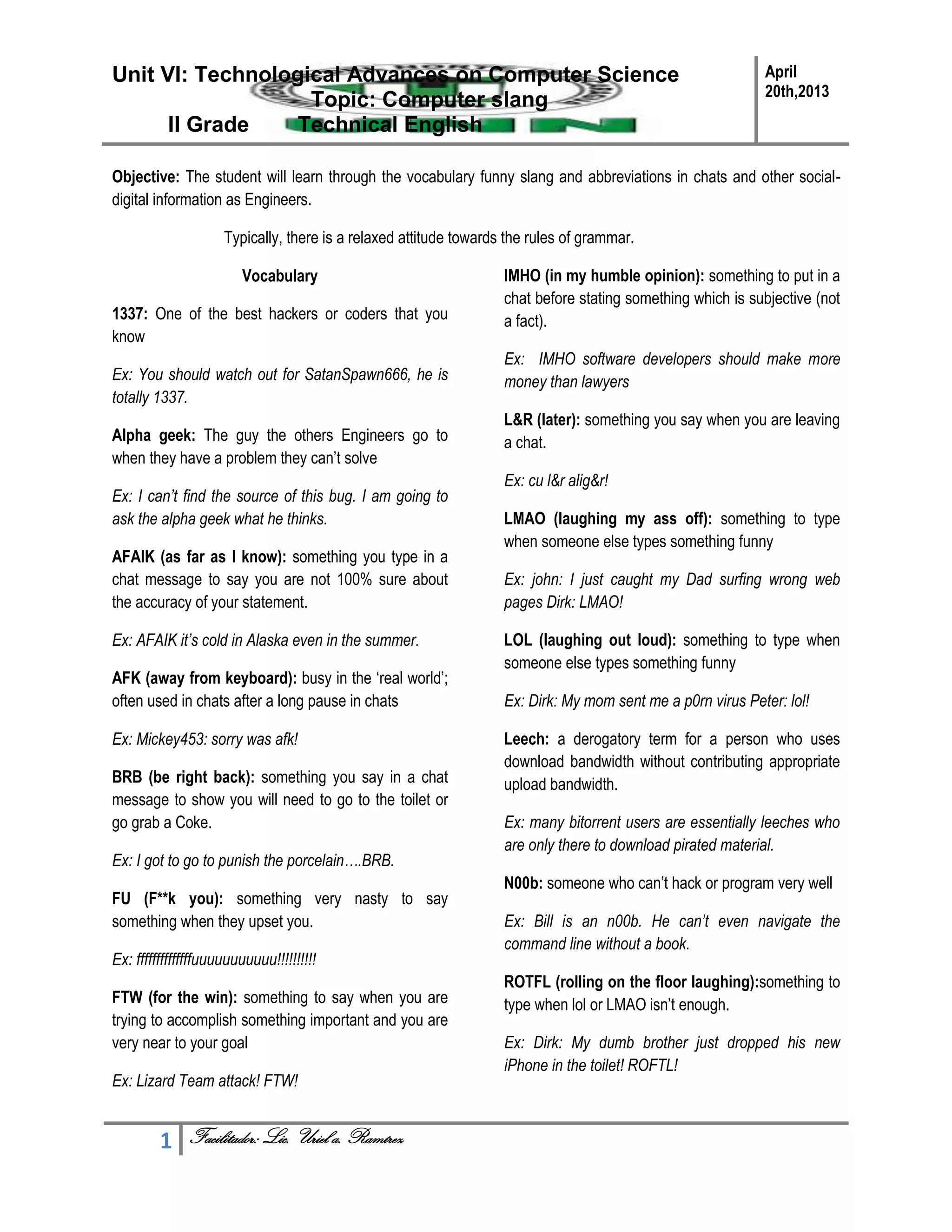 Computer slang | PDF