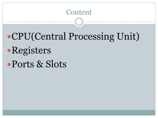 Computer CPU.pptx | Computer Peripherals | Computing