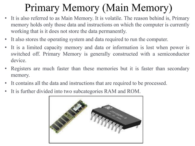 Introduction to COMPUTER’S MEMORY RAM and ROM | PPT