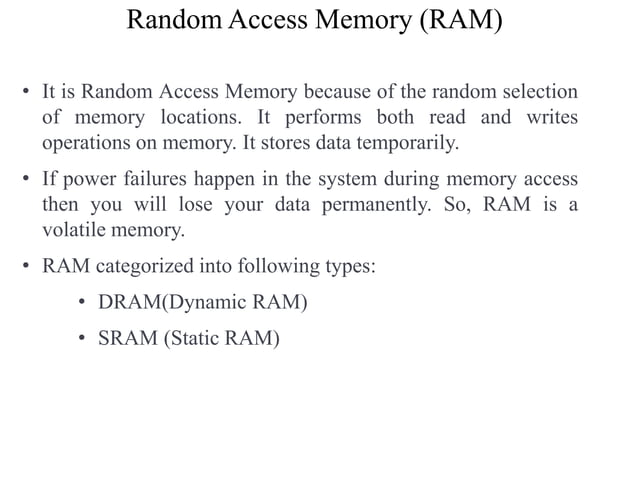 Introduction to COMPUTER’S MEMORY RAM and ROM | PPTX