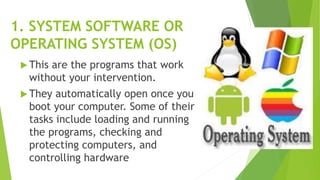 Computer software | PPTX | Operating Systems | Computer Software and Applications