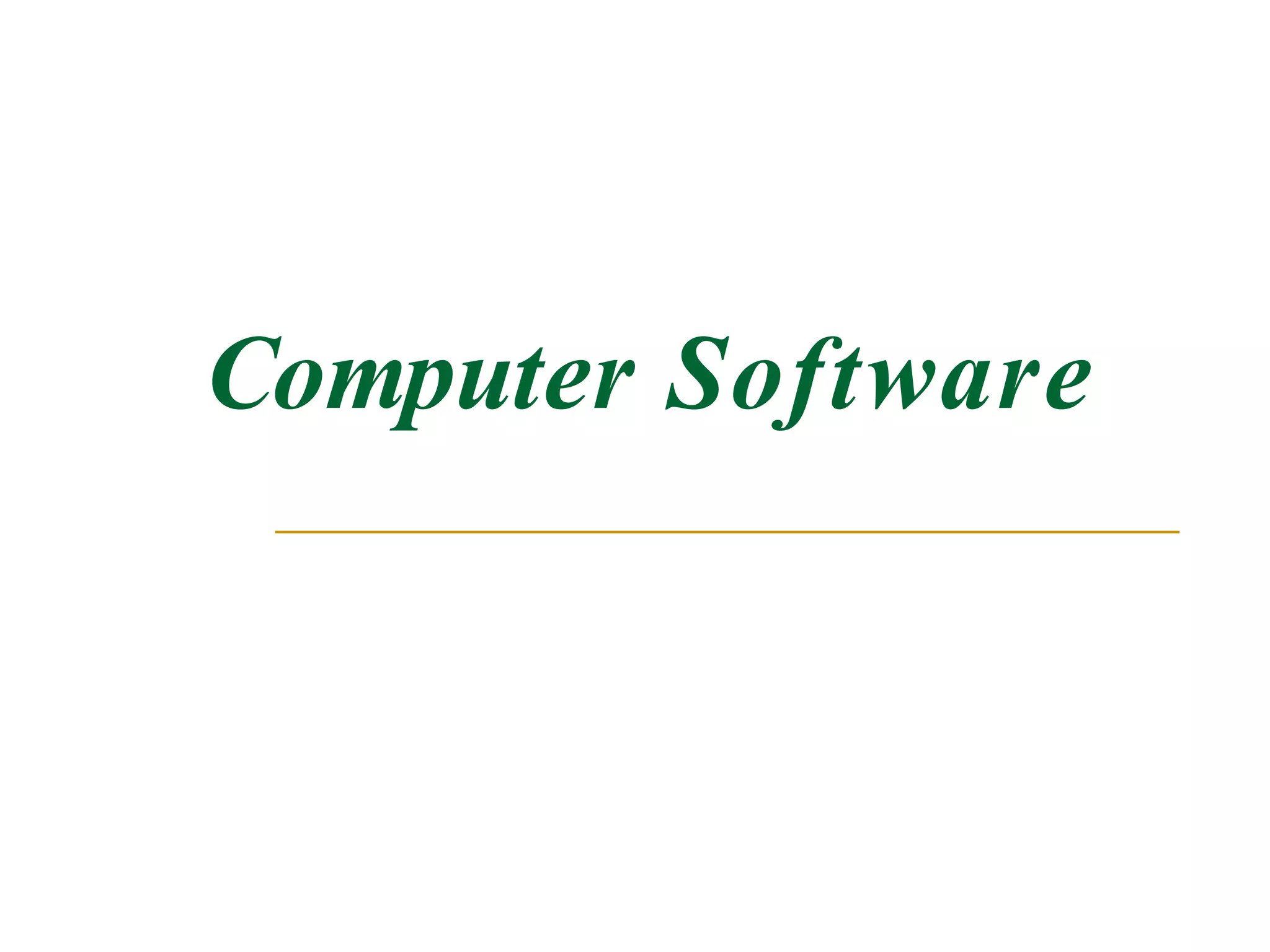 Computer software | PPTX