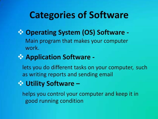 Computer Software - 7th Grade | PPTX | Operating Systems | Computer Software and Applications