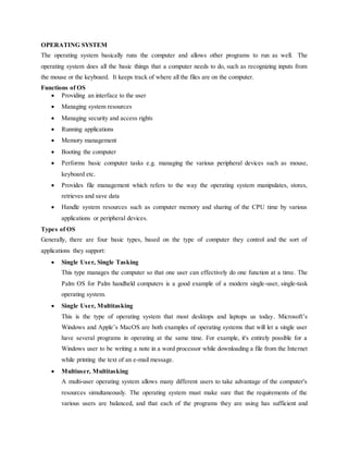 Computer software and operating system | PDF